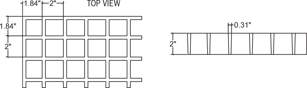 2" X 2" X 2" Square Grid - OSCO Safety